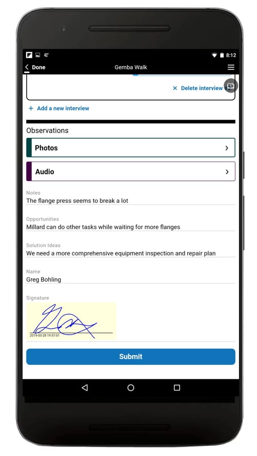 Gemba Walk App: Checklist Template for Manufacturing Safety